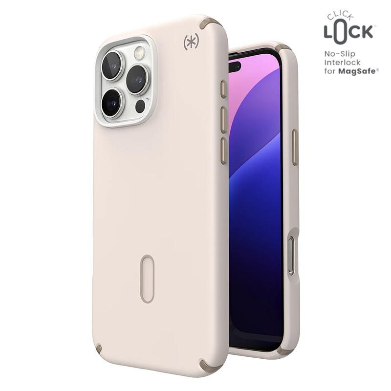 Speck Presidio2 Pro ClickLock & MagSafe - iPhone 16 Pro Max Case (Bleached Bone / Heirloom Gold ...