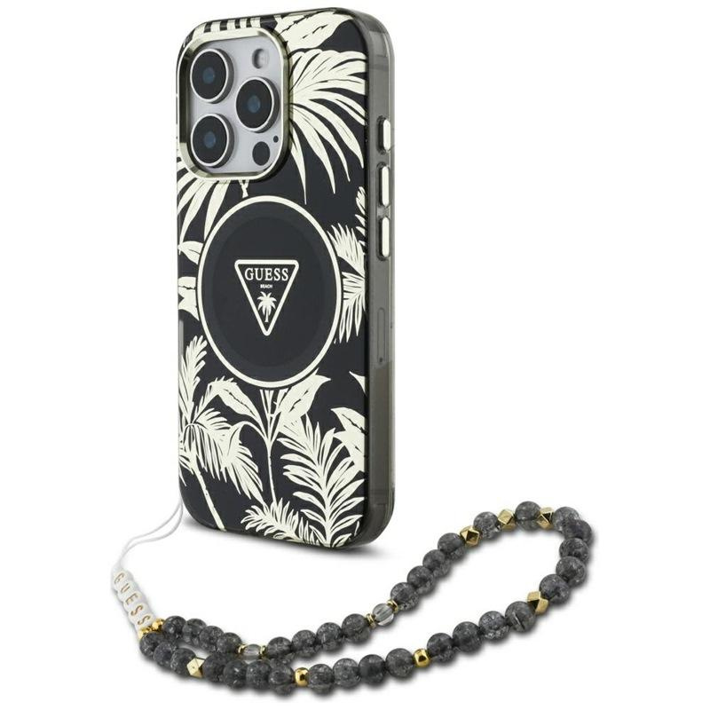 Guess Palm Trees Triangle Pearl Strap MagSafe - Case for iPhone 16 Pro ...