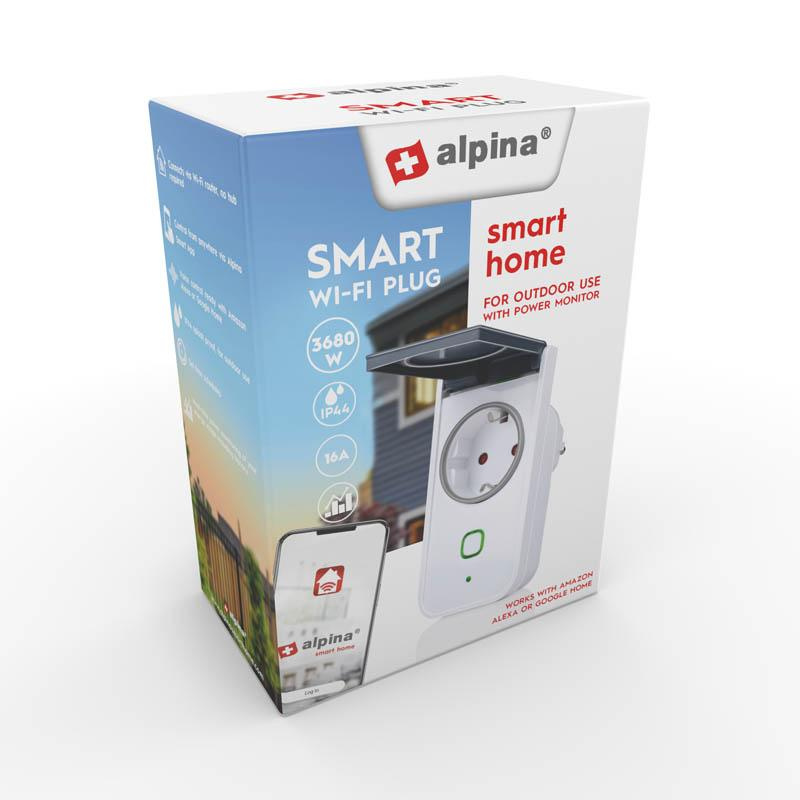 Alpina - Wi-Fi smart socket measuring energy consumption 230 V 3,7 kW ...