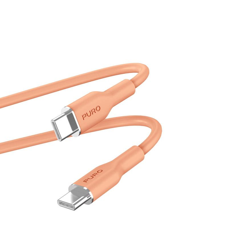 PURO ICON Soft Cable - USB-C to USB-C cable 1.5 m (Apricot ...